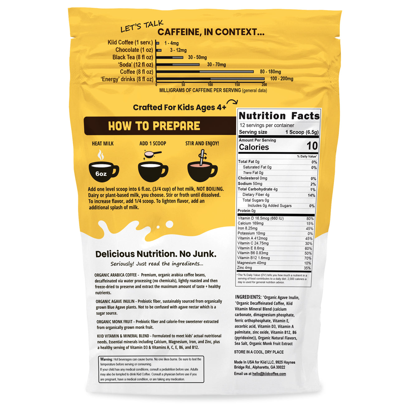 Kiid Coffee - World's First, Coffee For Kids (12 servings)