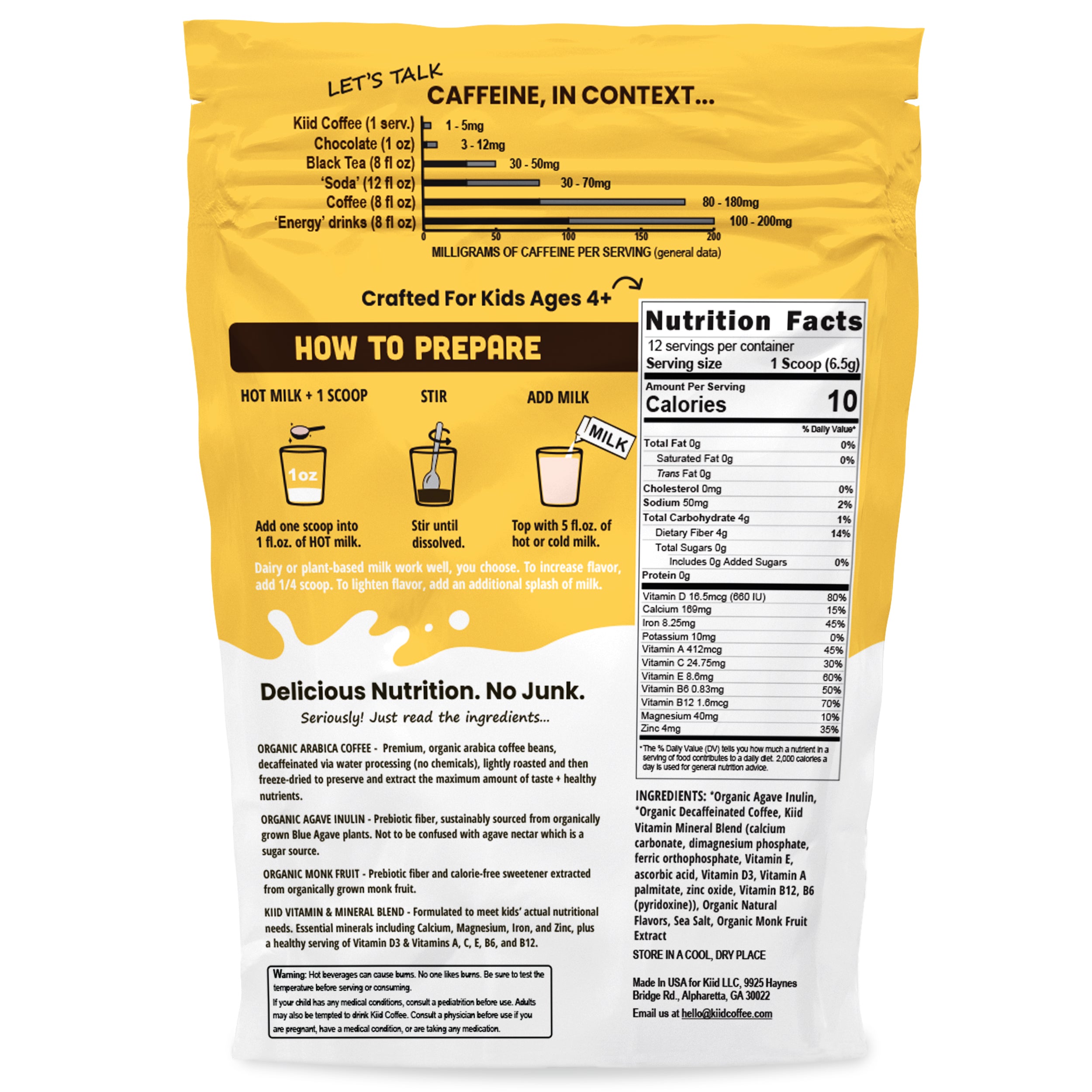 Kiid Coffee - Instant, Delicious Nutrition For Kids Under Age 90 😊☕